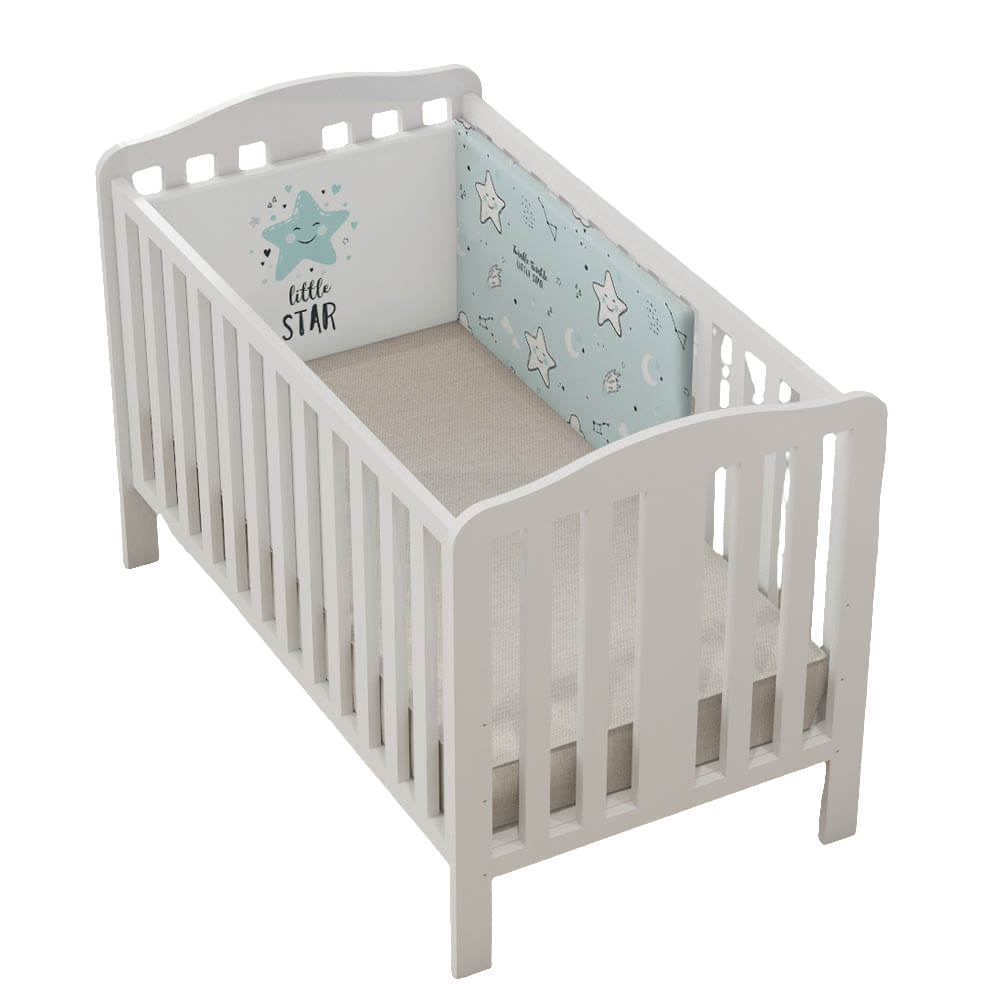 Mamas Gift Crib Baby Bed Bumper Little Star Blue